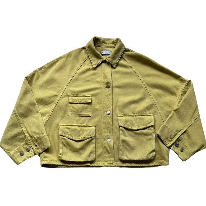 Z* ra Ladies Yellow Cropped 3 Pocket Oversized Fit Denim Jacket ...
