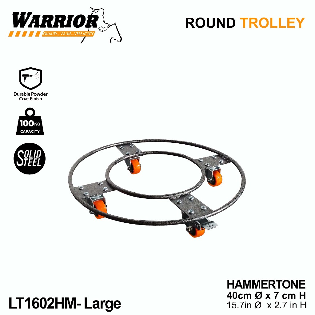 WARRIOR Round Trolley for Pot Plant Heavy Duty Solid Steel 30cm | 40cm ...