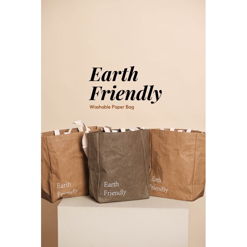 WASHABLE PAPER BAG EARTH FRIENDLY | Shopee Philippines