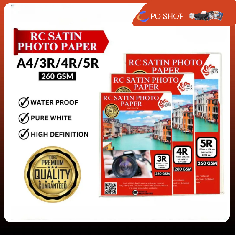 Sinopack Photo paper RC ROUGH SATIN 260gsm 3R/4R/5R/A4 | Shopee Philippines