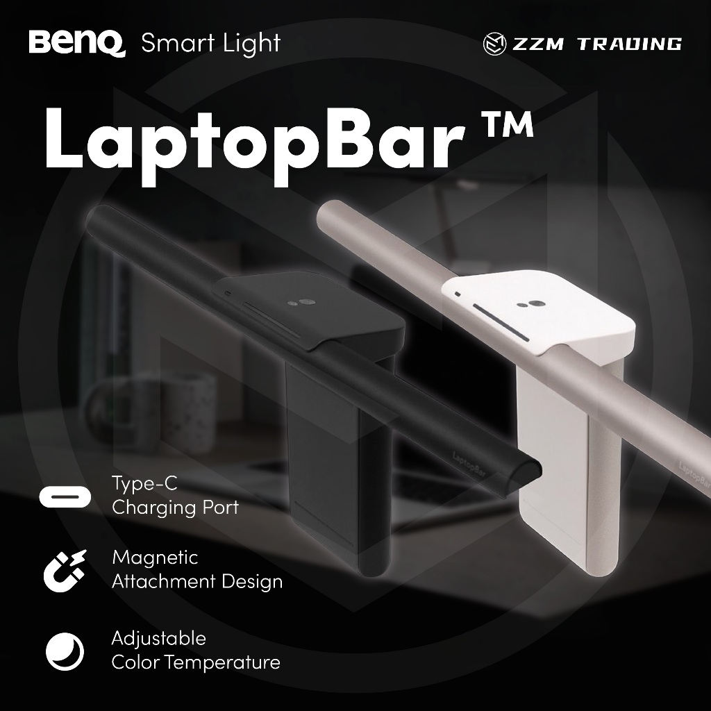 BenQ Smart Light LaptopBar Rechargeable Adjustable Color Temperature ...