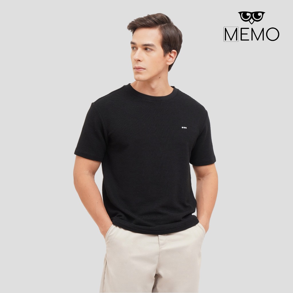 Memo O.O.O. Textured T-Shirt For Men (Black/White) | Shopee Philippines