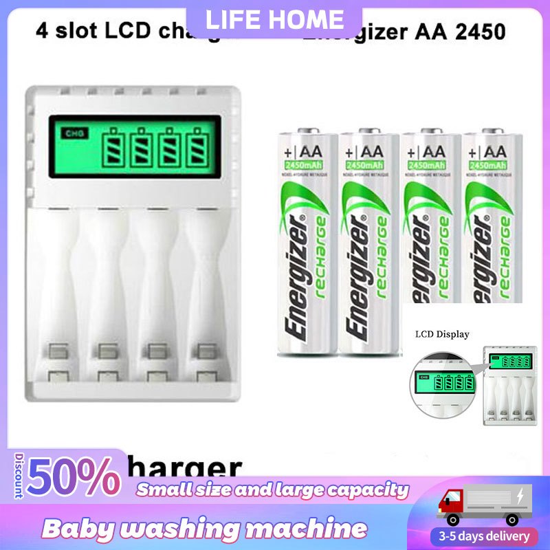 Energizer 4 Slots LCD Display Charger With AA / AAA Nimh Rechargeable ...