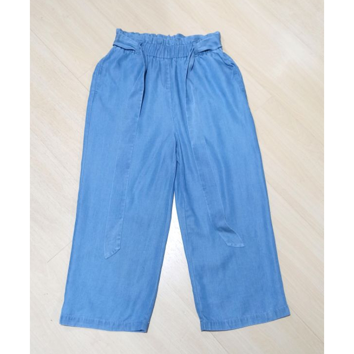 High Waisted Ladies Soft Denim Square Pants Elastic Waist with Pocket ...