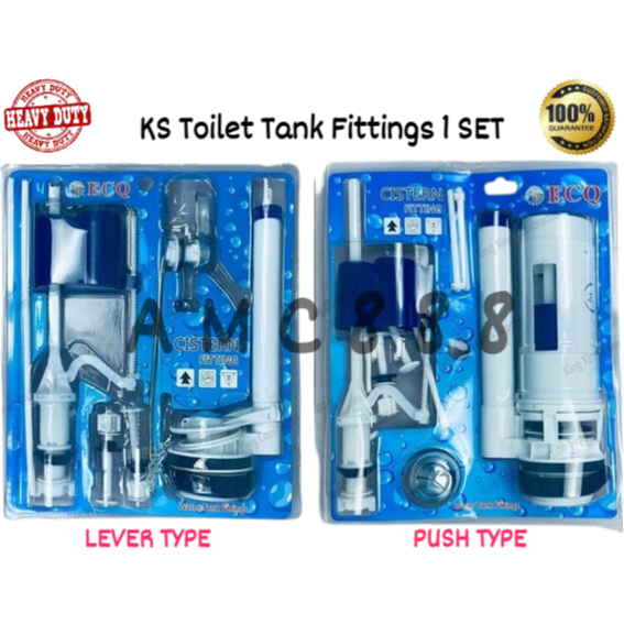 KS Toilet Tank Fittings 1 SET (Push Type and Lever Type) Original ...