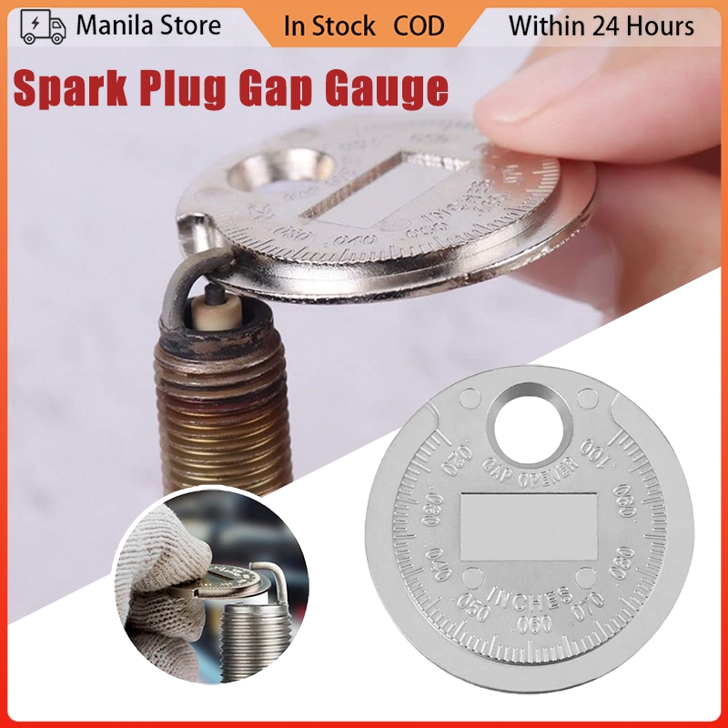 Metal Spark Plug Gap Gauge Tool Measurement Coin-Type 0.6-2.4mm Range ...