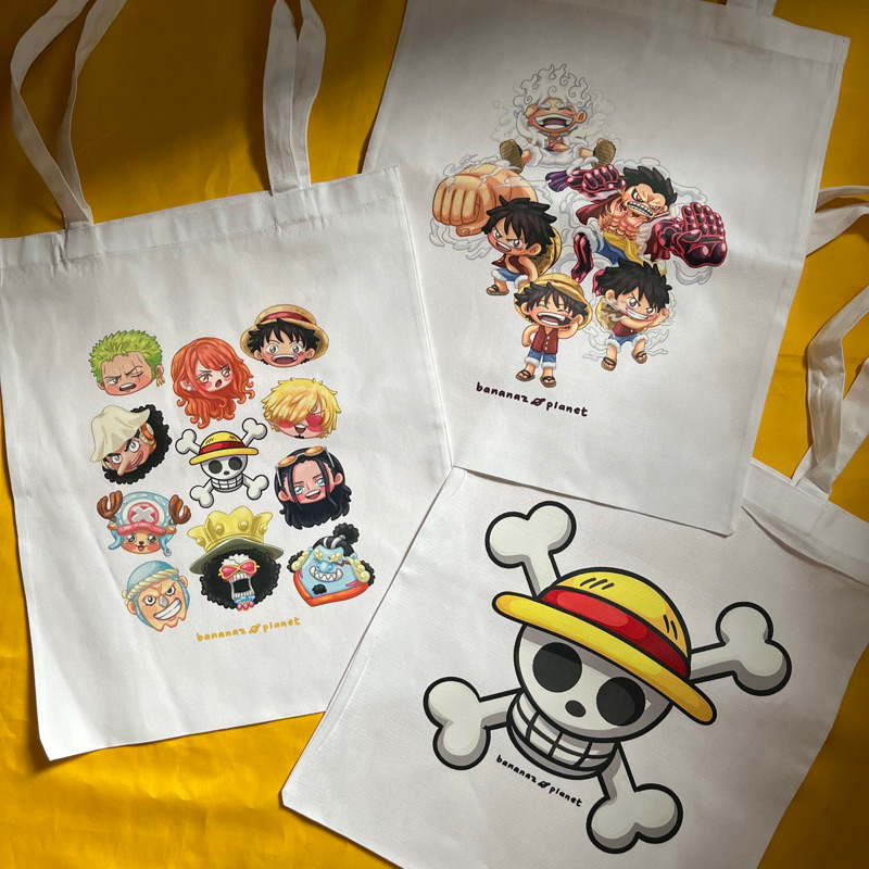 One Piece Anime | 14”x16” Canvas Tote Bag | DTF Print | by BANANAZ ...