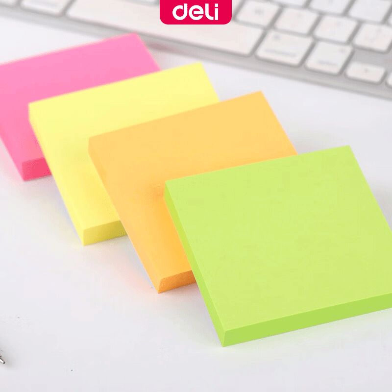 Deli EA03003 4 Pcs Color Sticky Notes Pad Notes Set 76×76mm 3''×3 ...