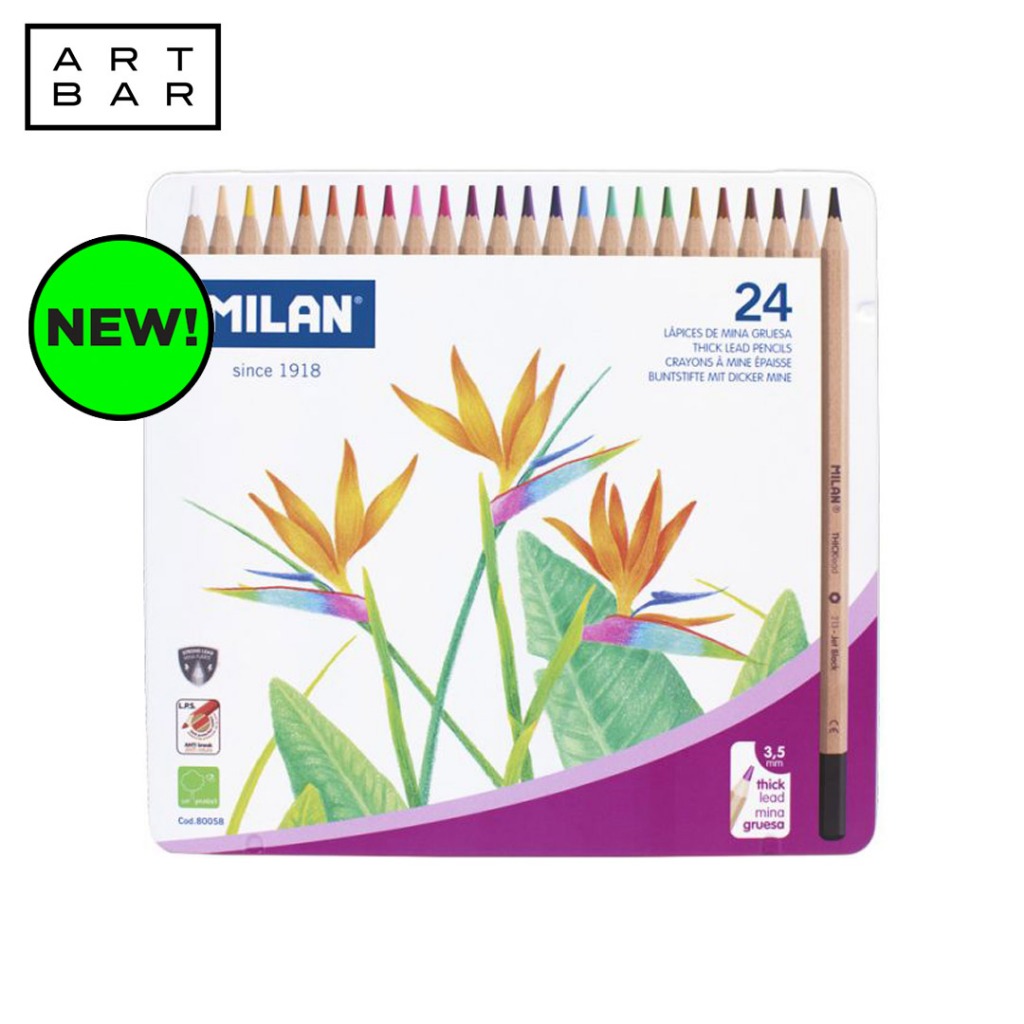 Milan Hexagonal Colored Pencil Thick 24 Colors 3.5mm - Art Bar | Shopee ...