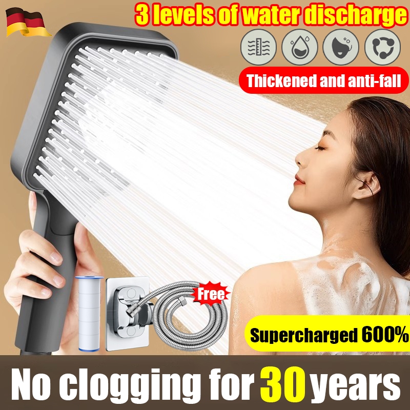600% supercharged Shower Head Set Booster Shower with Hose Bathroom ...