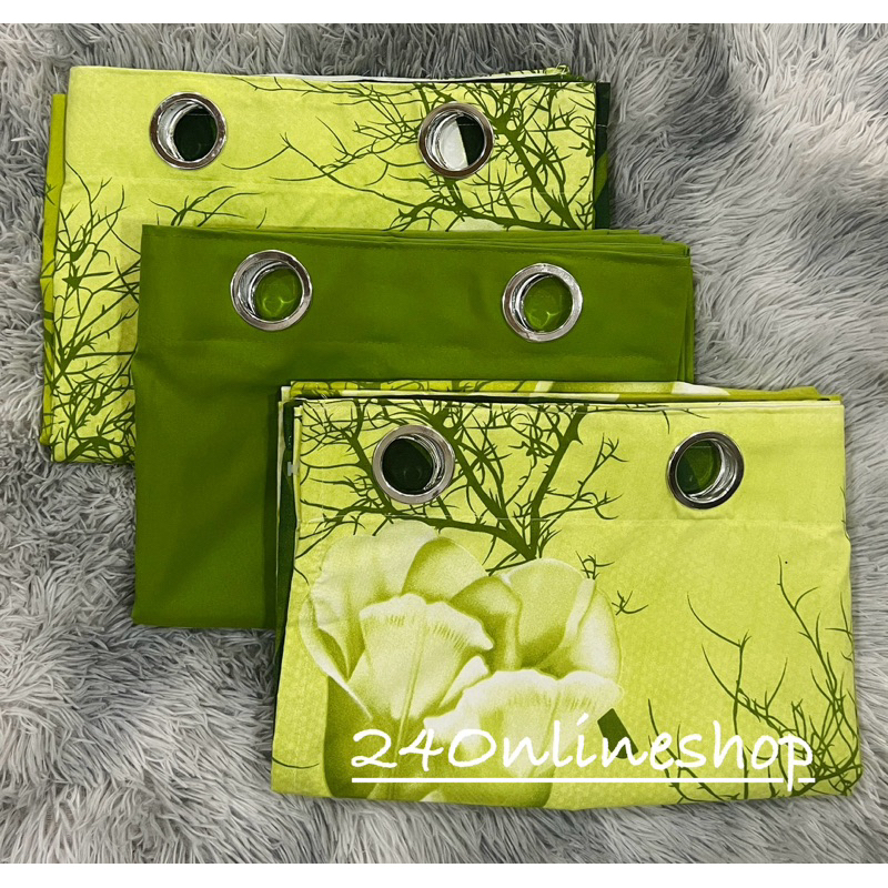 Green Tulips Ring Curtains - sold per piece or 3in1 set | Shopee ...
