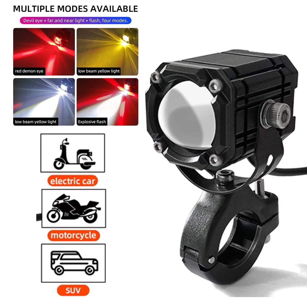 2PCS Mini Driving Light White+Yellow Pair With Free Domino 3Way Switch ...