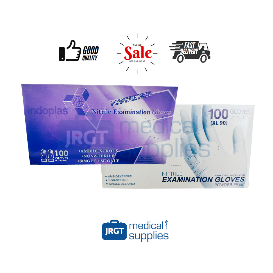 Indoplas Nitrile Examination Gloves Powder Free (100pcs) | Shopee ...