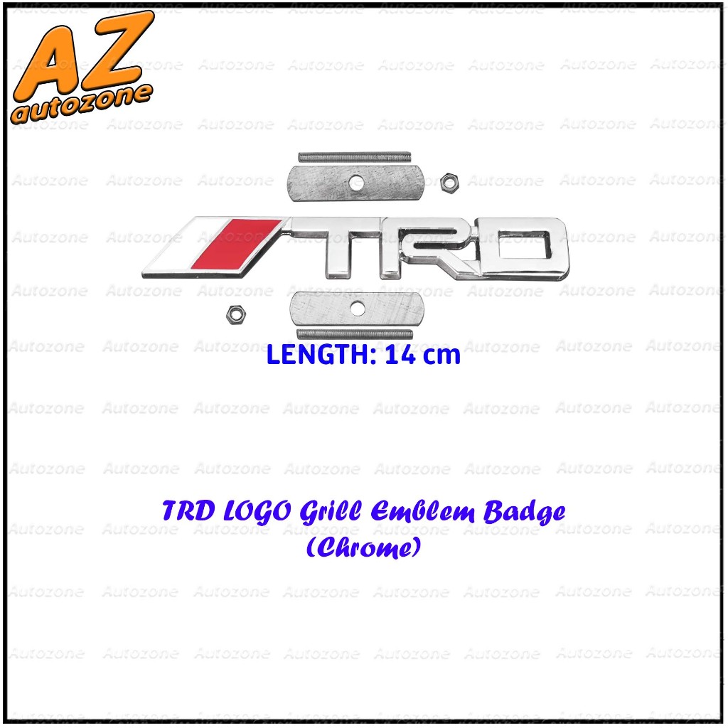 TRD LOGO Emblem Badge for Toyota Car's Front Grill (Chrome) | Shopee ...