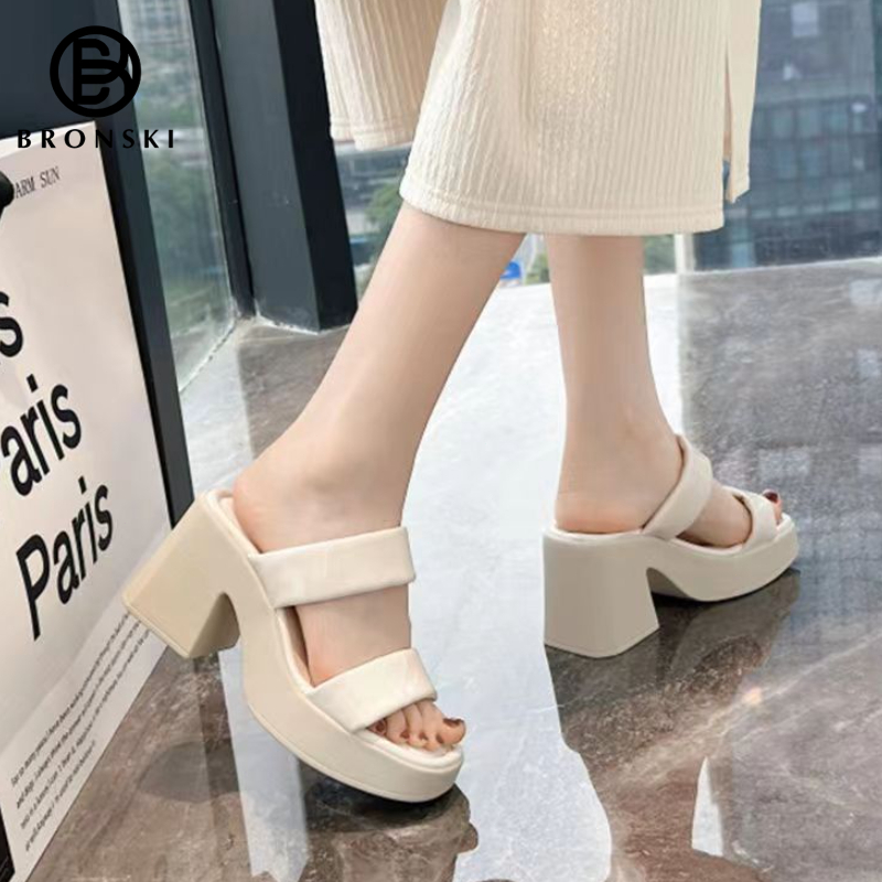 BRONSKI Sandals For Women With Heels Elegant Sandals Block Heels High ...