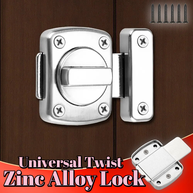 Keyless Safe Gate Rotary Door Bolt Lock Barrel Slide Latches Twist Zinc ...