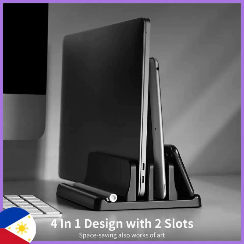 【PH STOCK】3 in 1Vertical Laptop Stand Thickness Adjustable Tablet Phone ...