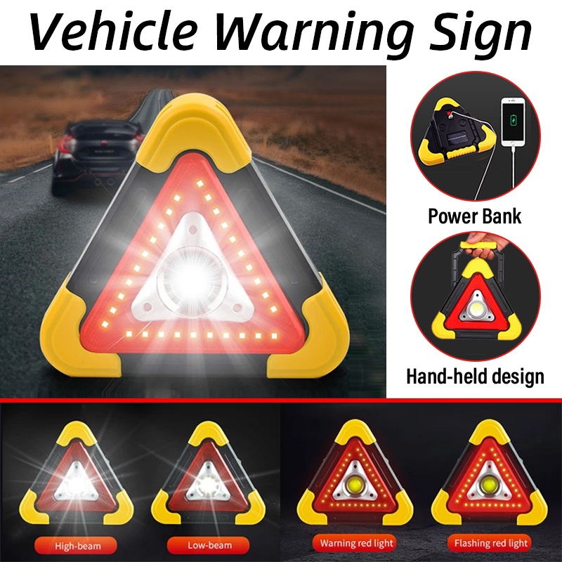 Car Warning Device Signage Vehicle Energy Solar Triangle Car Safety ...