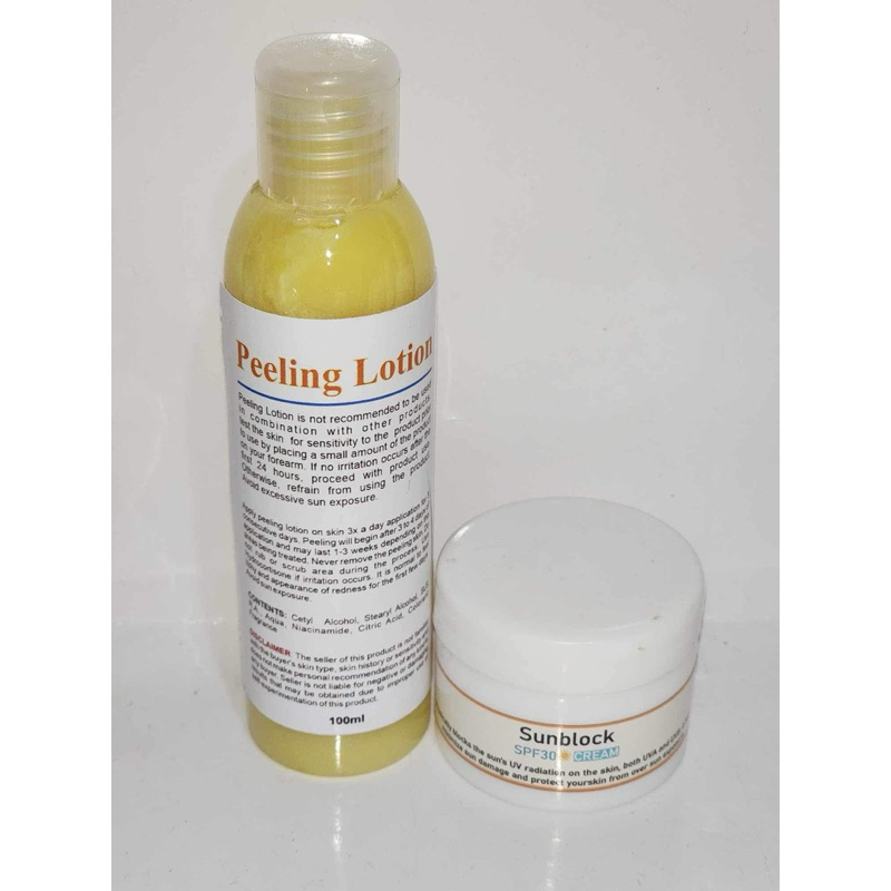 PEELING LOTION ORIGINAL 100ML + 25G SUNBLOCK CREAM SPF 45 | Shopee ...