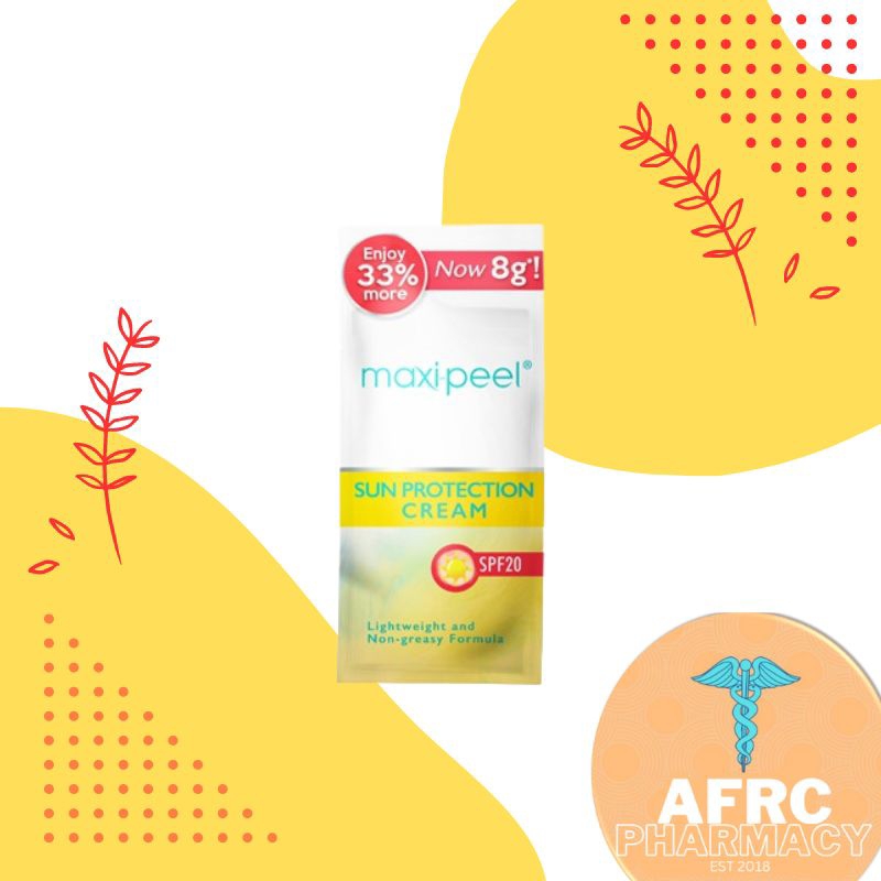 Maxipeel Sun Protection Cream SPF 20 Sachet 8g and 15g | Shopee Philippines