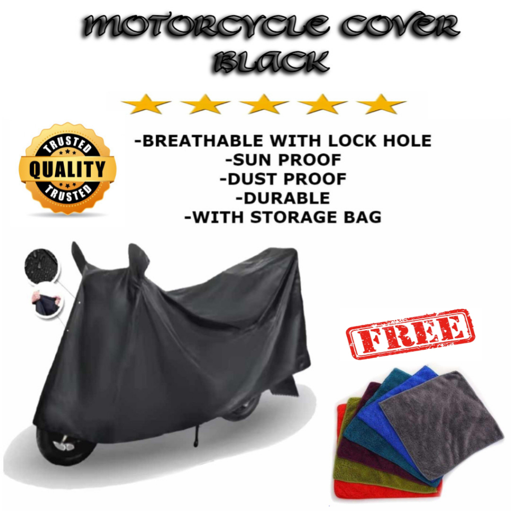 honda click - Motor cover WITH FREE 1 TOWEL Motorcycle Cover Black ...