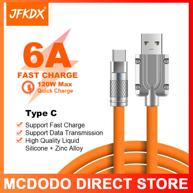 2 Meters Original USB Liquid Silicone Cable Metal 6A Type C Fast Charge ...