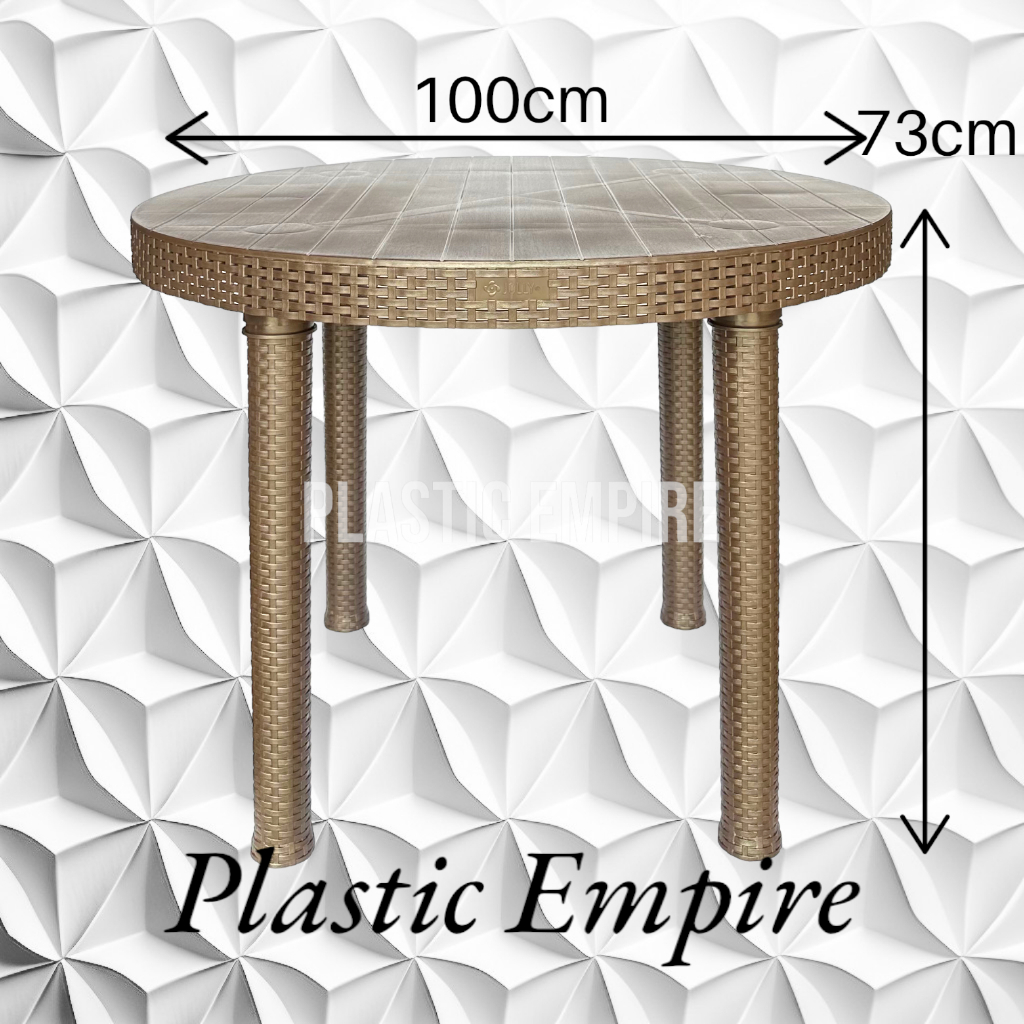 Jolly Plastic High Quality Weaved Rattan Big Round Coffee Picnic Table ...