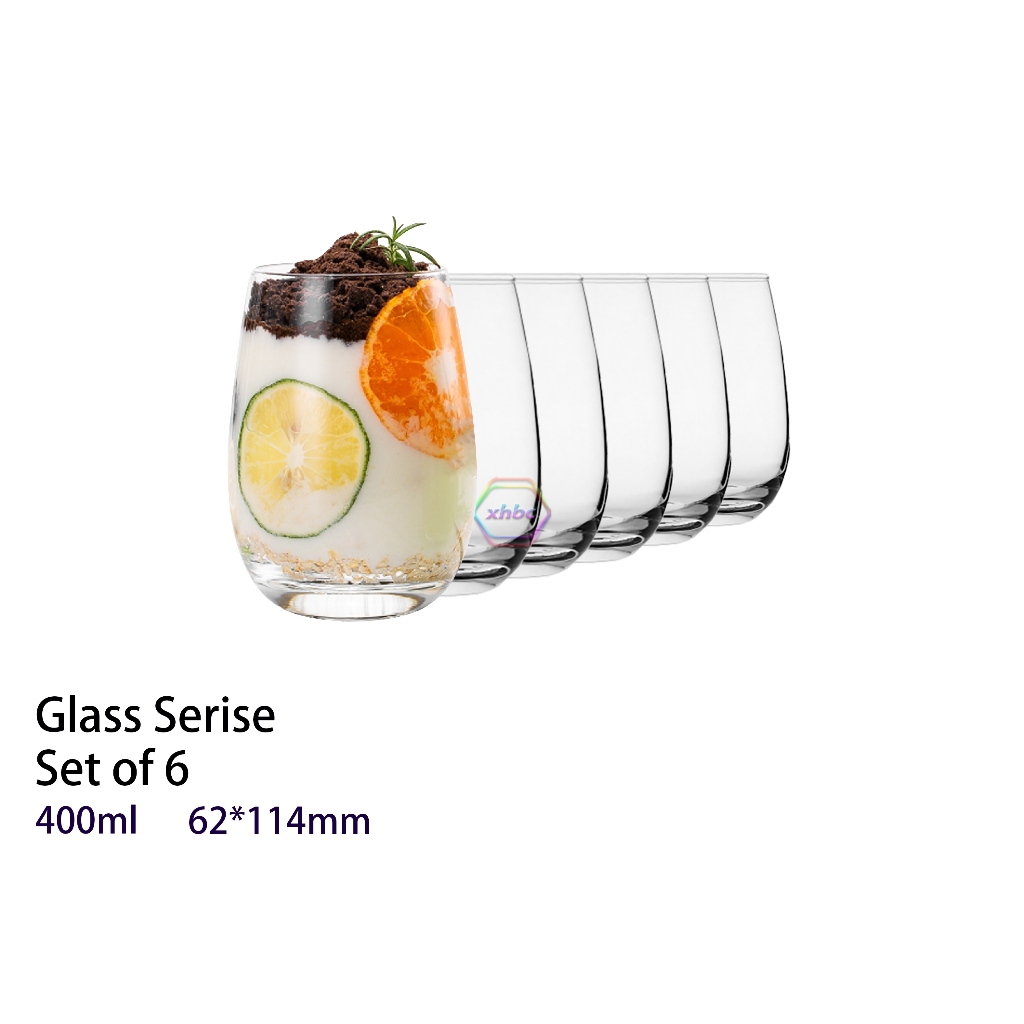 400ml Glassware Drinking Set(1pc.6pc) Juice Soda Glass water cup ...