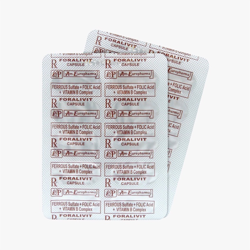 FORALIVIT Vit B complex + Iron + Folic acid capsule (20 Capsules ...