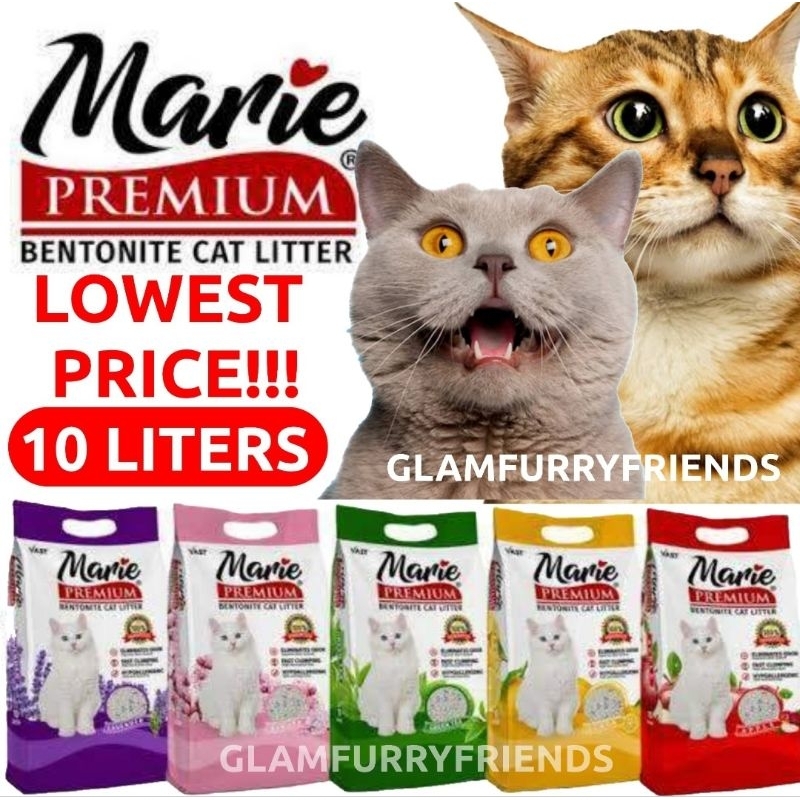 10L 8 KG Marie/BEST PET Premium BENTONITE Cat Litter Fast Clumping ...