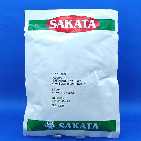 SAKATA SUNFLOWER SEEDS TALL VARIETY - ST VINCENT'S CHOICE DEEP ORANGE ...