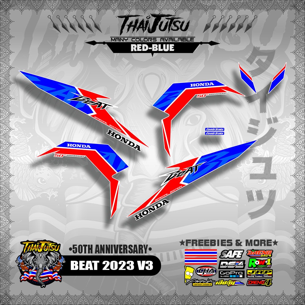 BEAT 2023 V3 DECALS ( 50TH ANNIVERSARY )【ThaijutsuStickers】 | Shopee ...