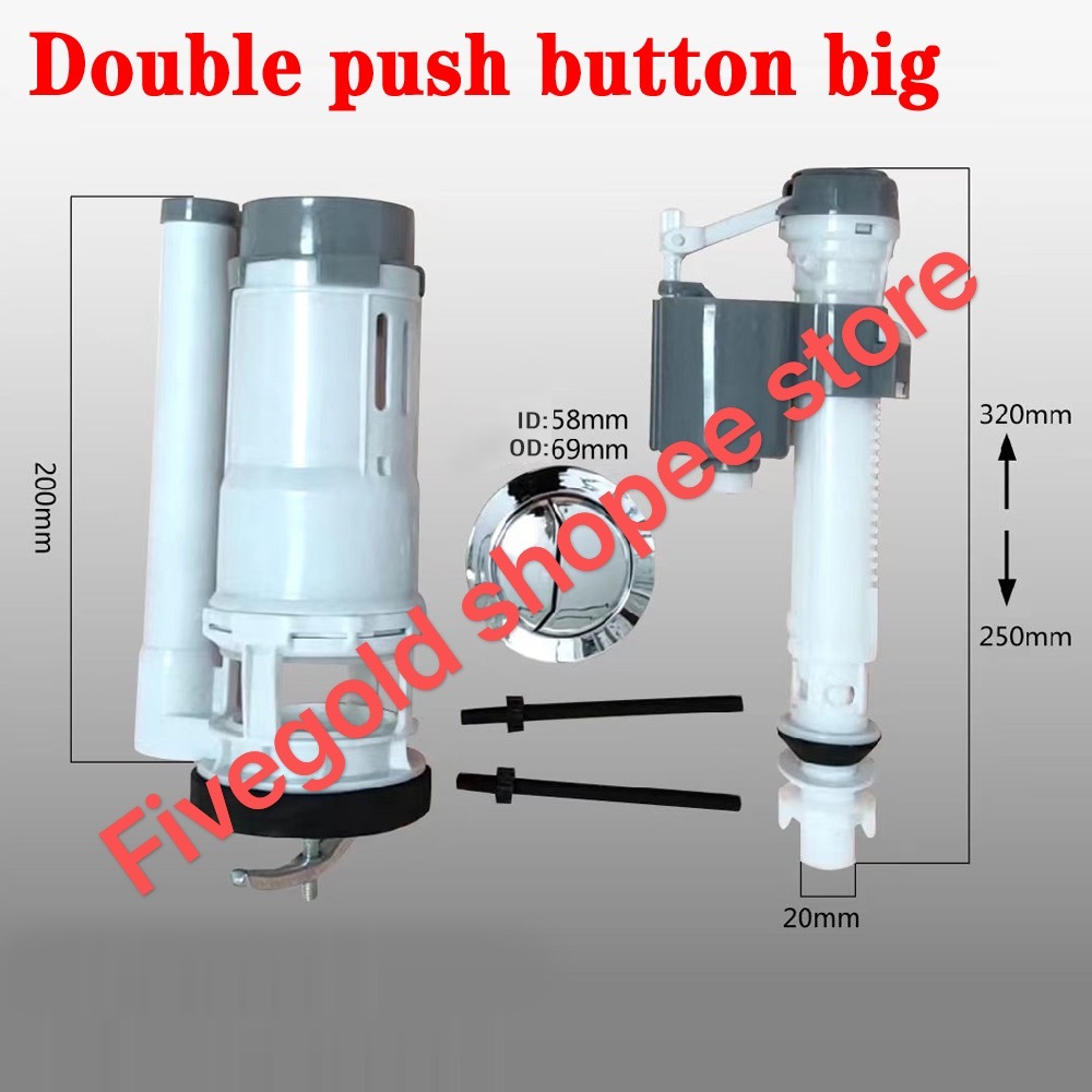 1Set water tank fitting’s for toilet flush push button type level type ...