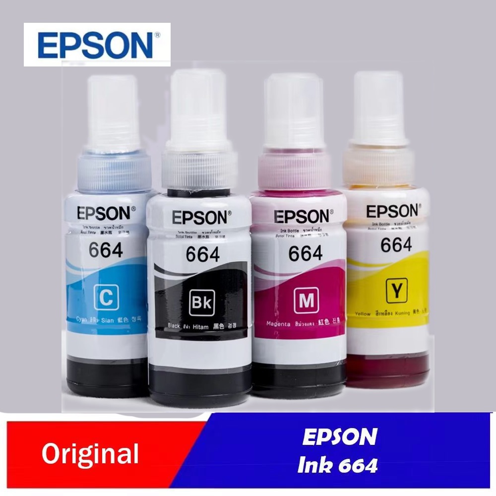 Epson Genuine 664 T664 Ink Bottle 70ml BCYM 4 Colors For L120/L360/L121 ...