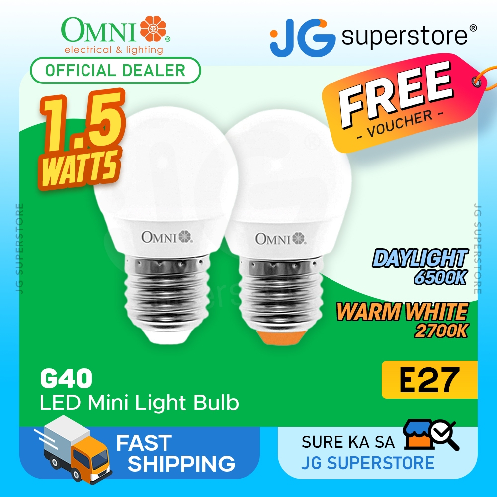 OMNI LED Lite G40 Mini Light Bulb 1.5W 220V E27 Base w/ 6500K/2700K ...