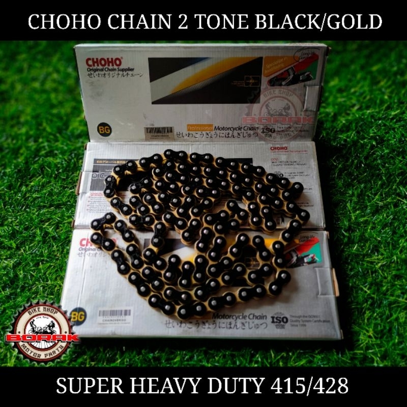 CHOHO CHAIN 2 Tone Black/Gold 415/428 ORIGINAL SUPER HEAVY DUTY ...