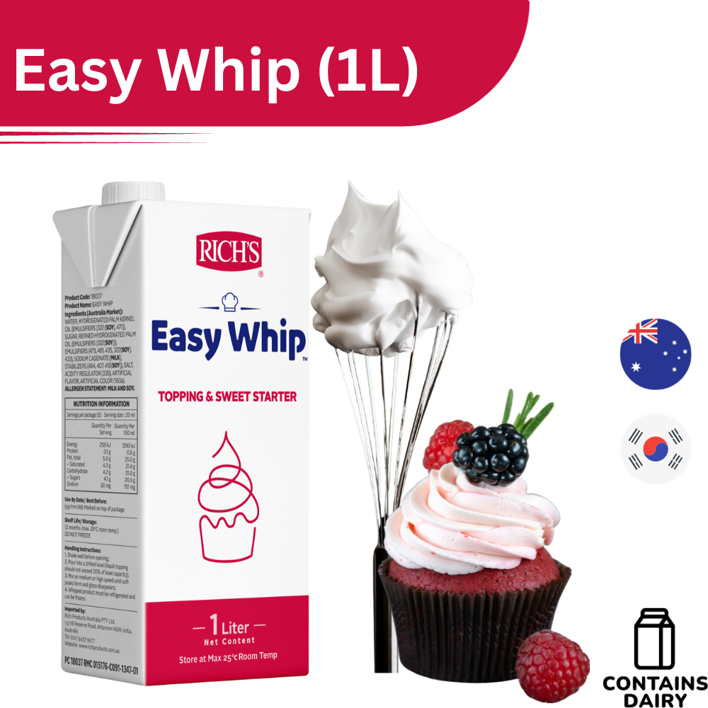 Rich's Easy Whip 1L NEW Stock Exp 2026 For Toppings Coffee Milk Tea ...
