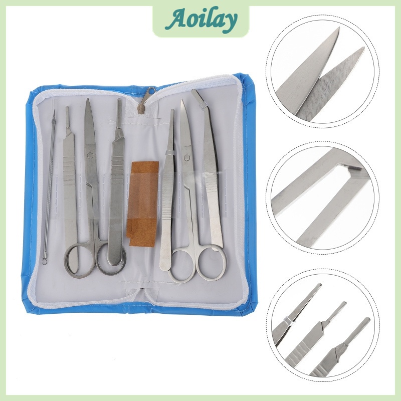 7pcs/set Dissection Tool Kit Stainless Steel Dissecting Set for Biology Experiment Making ...