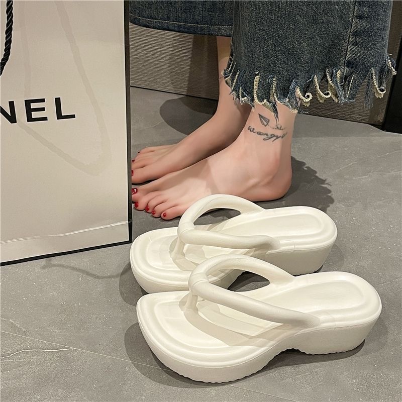 Thick-soled rain-proof flip-flops women's summer slippers summer non ...