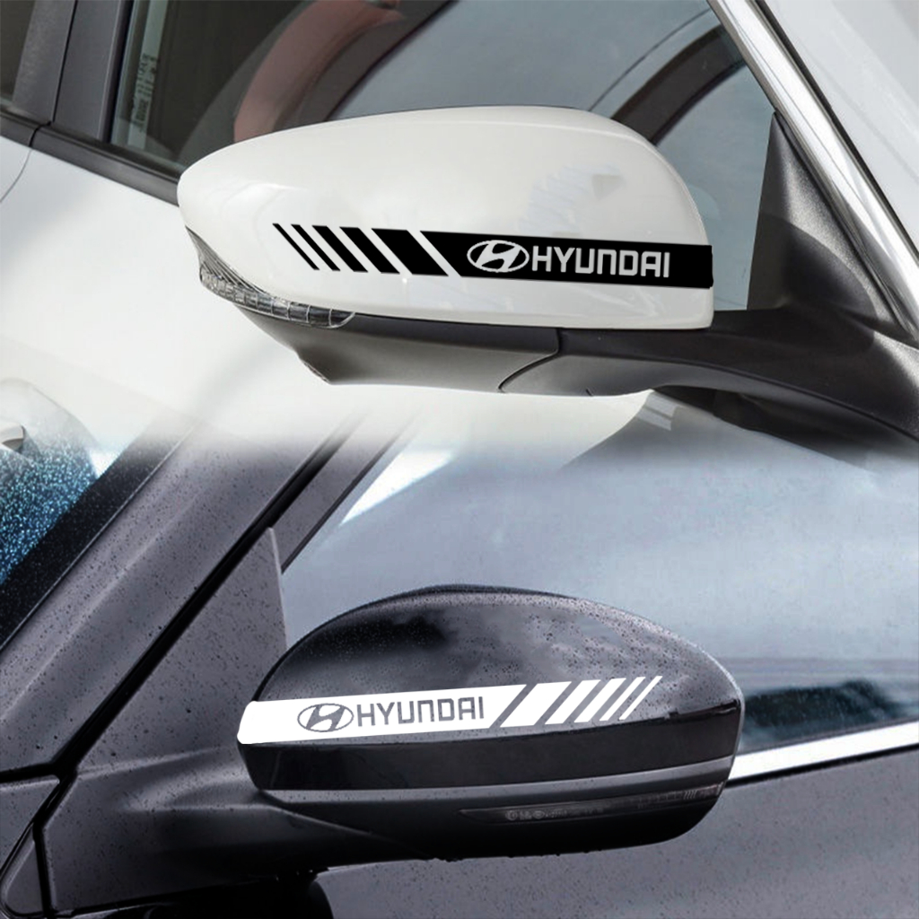 2pcs HYUNDAI Side Mirror Sticker Decal for Car Rearview Mirror Vinyl ...