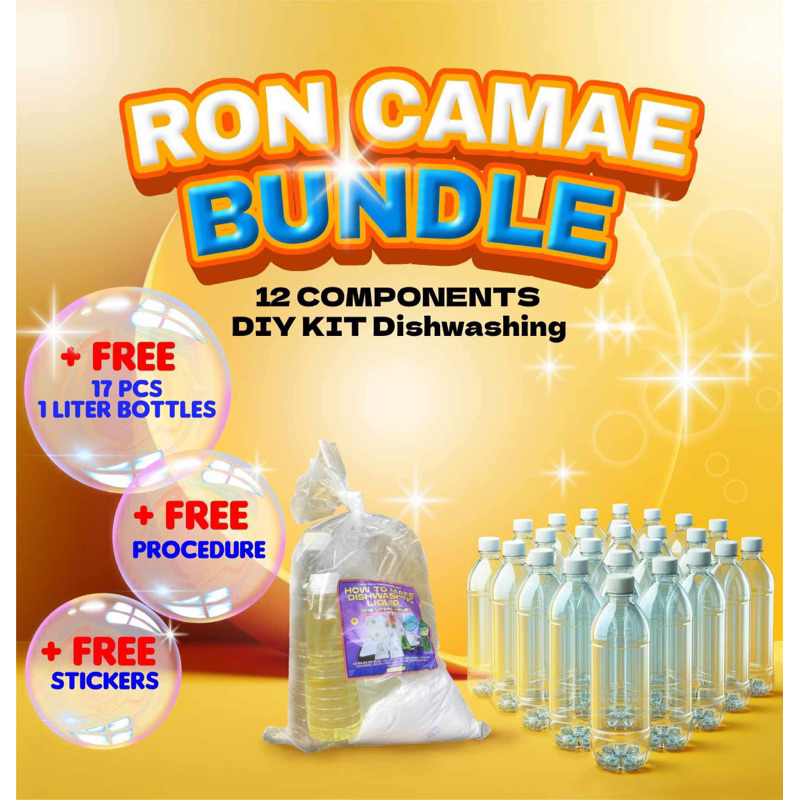 Ron Camae Dishwashing Bundle Extreme Blooms diy kit with 17pcs Bottle 17stickers | Shopee ...
