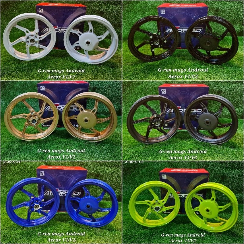 G-ren Android mags for Aerox V1/Aerox V2 Size 14s | Shopee Philippines