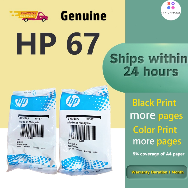 HP 67 Original hp67 genuine For HP Deskjet 2724 2725 2722 2752 2755 2330 2331 2332 4120 4140 ...