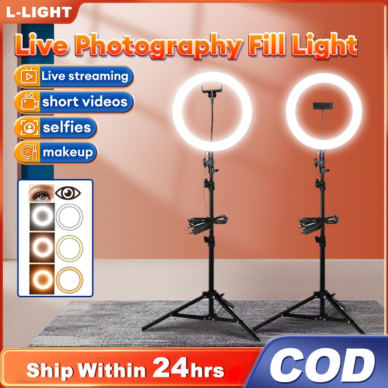 selfie Led fill light with stand tricolor beauty fill light live ring ...