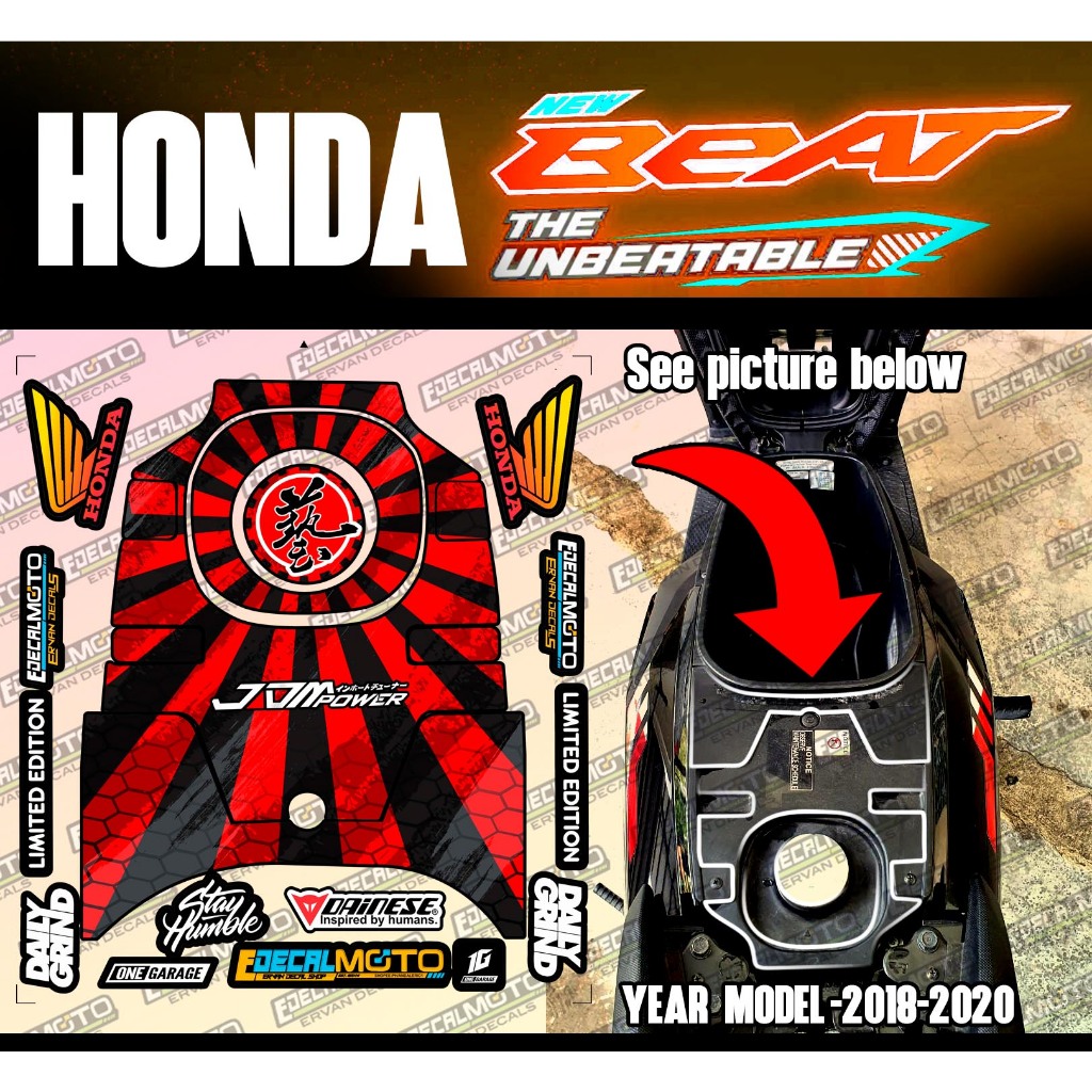 HONDA BEAT FI 2018-2021 GAST TANK VINYL STICKER | Shopee Philippines