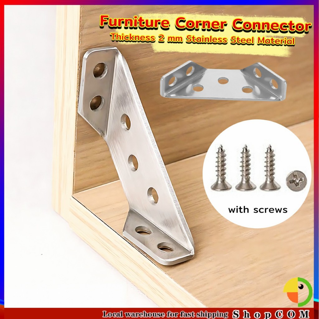 Stainless Steel Corner Braces Furniture Fastener Joint Corner Connector ...