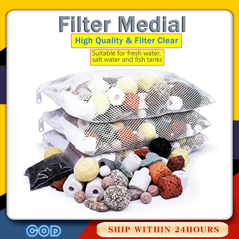 15in 1 Filter media 500g Aquarium Lava ring Porous bacteria balls ...