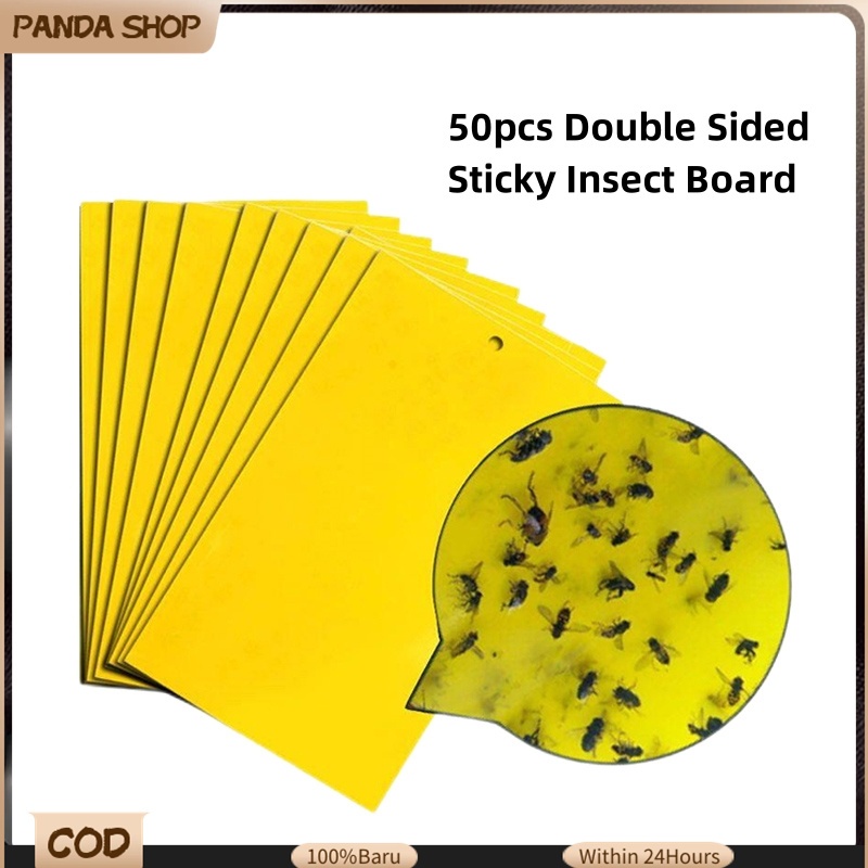 50pcs Double Sided Sticky Insect Board 20x10cm Yellow | Shopee Philippines