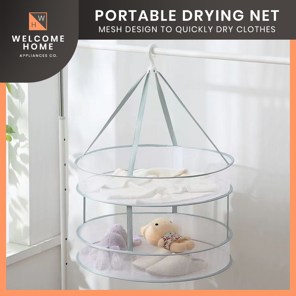 Folding Mesh Clothes Hanging Dryer Sweater Drying Rack Lay fold Flat ...