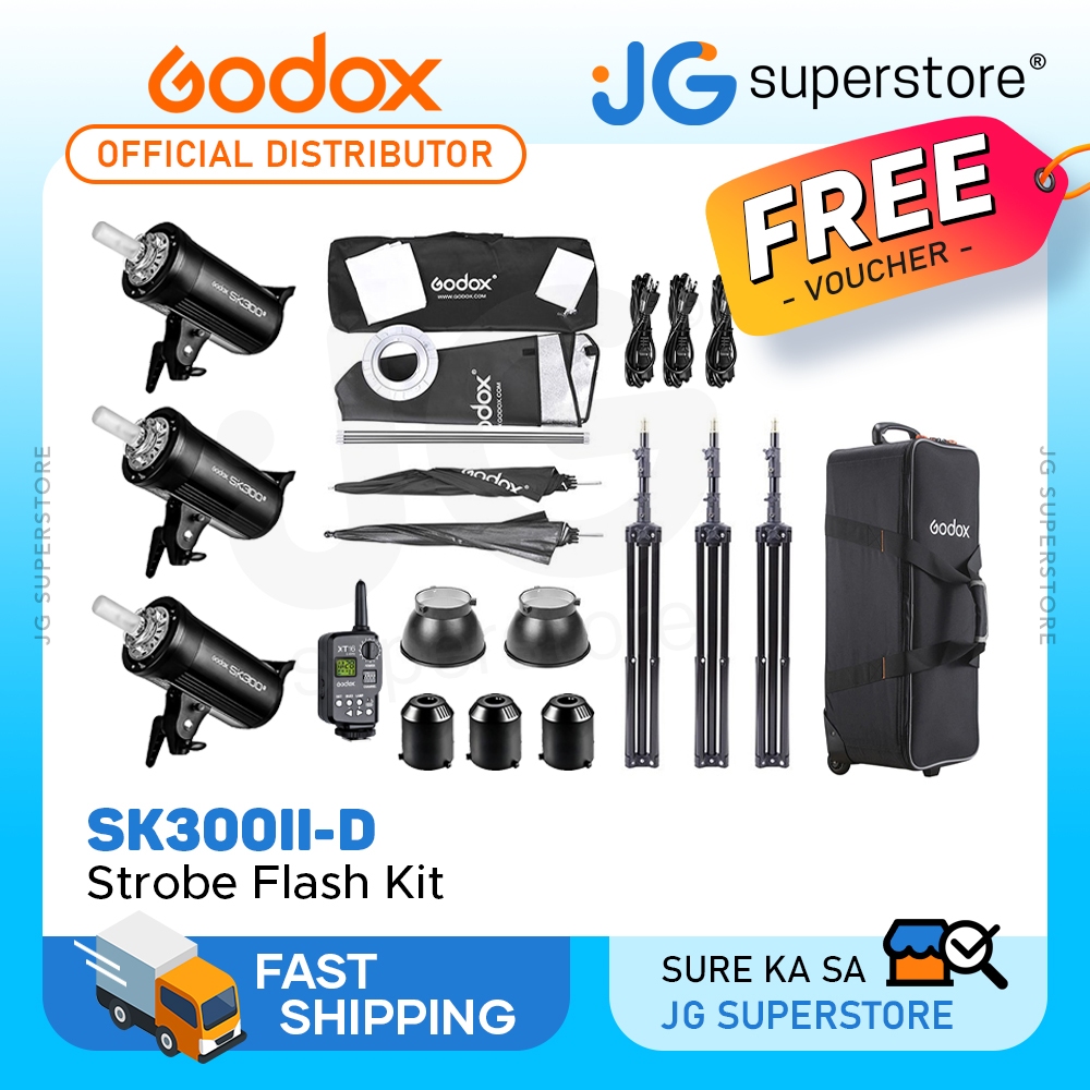 Godox SK300II-D SK300II-E Daylight 300W 3 / 2-Kit 2.4G Strobe Flash Kit ...